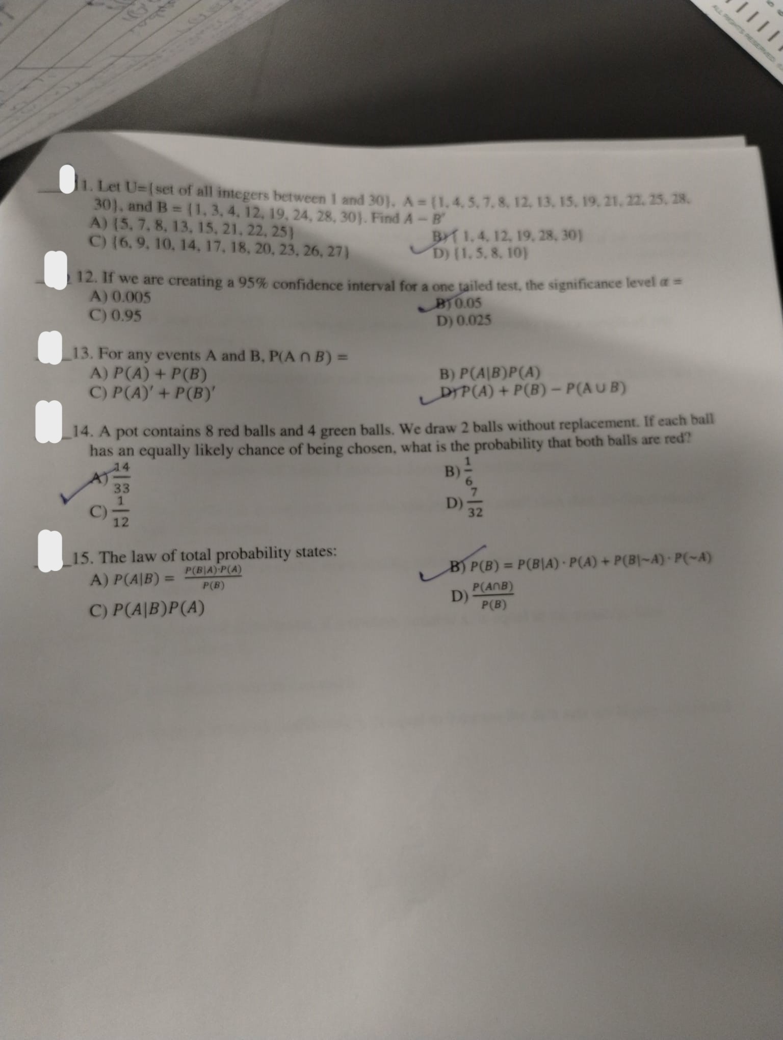 Solved 1. Let U= (set of all integers between I and | Chegg.com