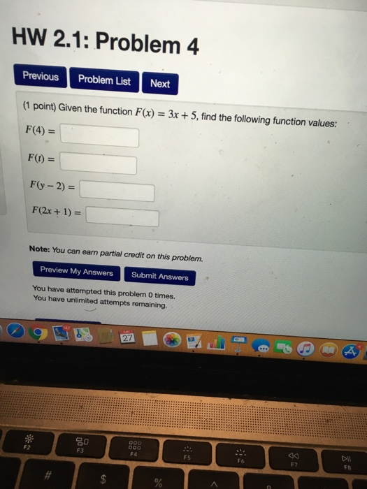 Solved HW 2.1: Problem 4 Previous Problem List Next 1 point) | Chegg.com