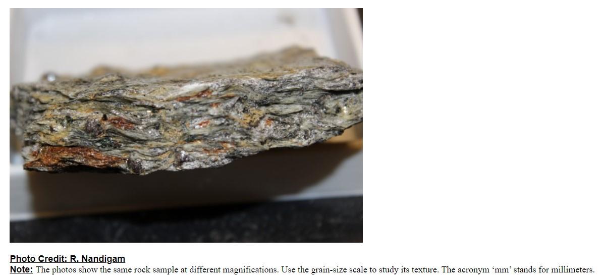 Solved Note: The metamorphic rock shown here does not react | Chegg.com