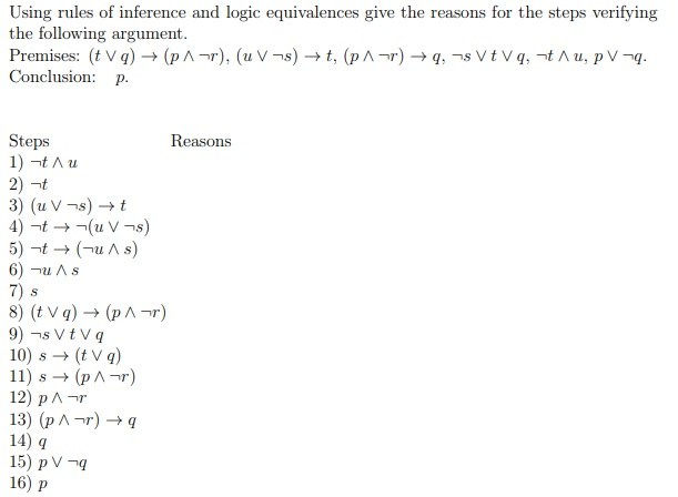 Solved Using rules of inference and logic equivalences give | Chegg.com