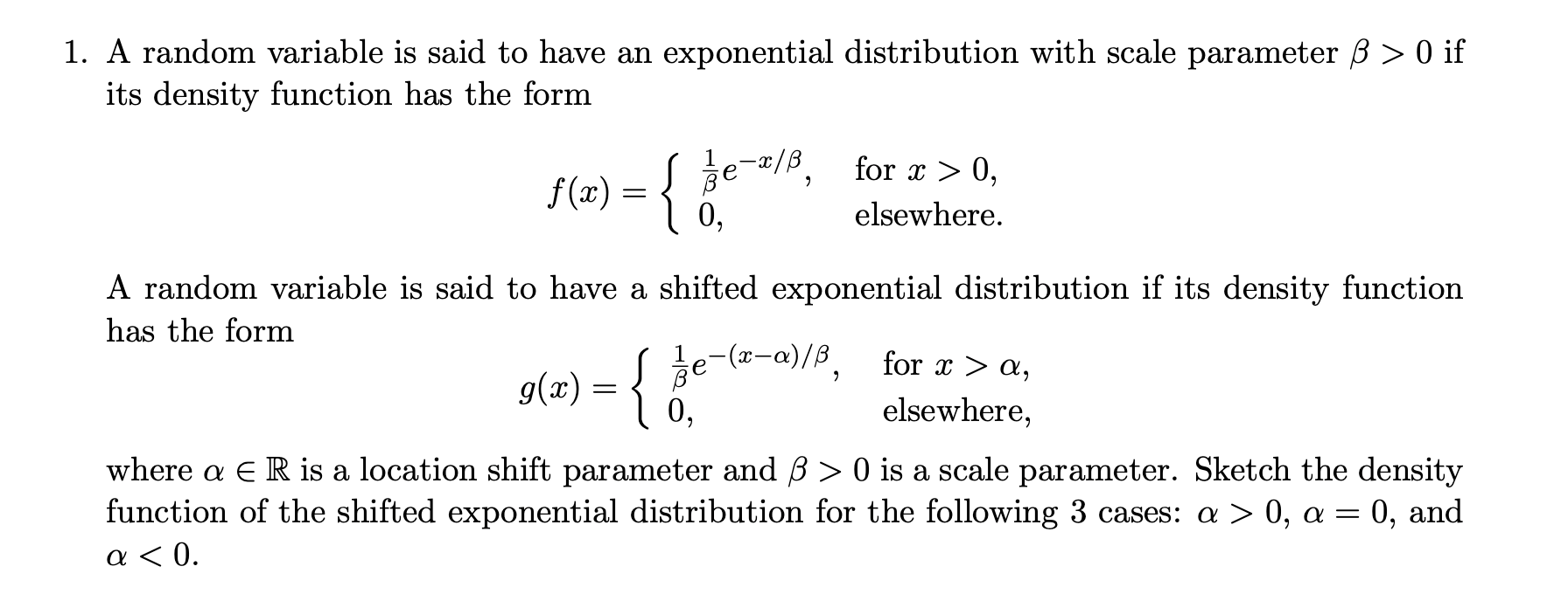Solved 1. A random variable said to have an exponential | Chegg.com