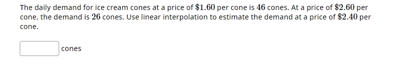 Solved The daily demand for ice cream cones at a price of | Chegg.com