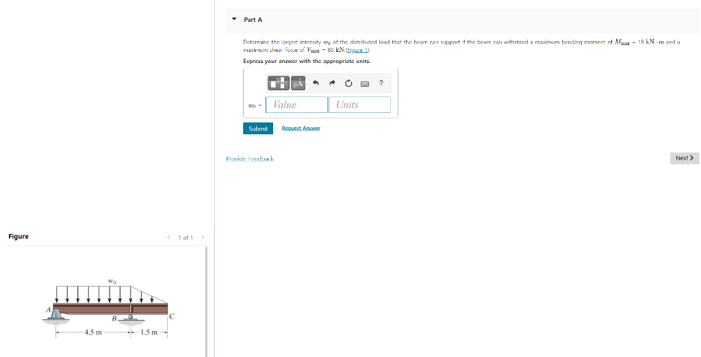 Solved Determine the largest intensity w0 of the distributed | Chegg.com