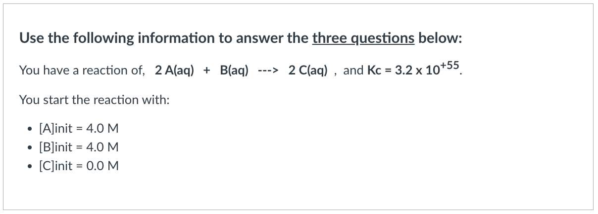 Solved Use the following information to answer the three | Chegg.com