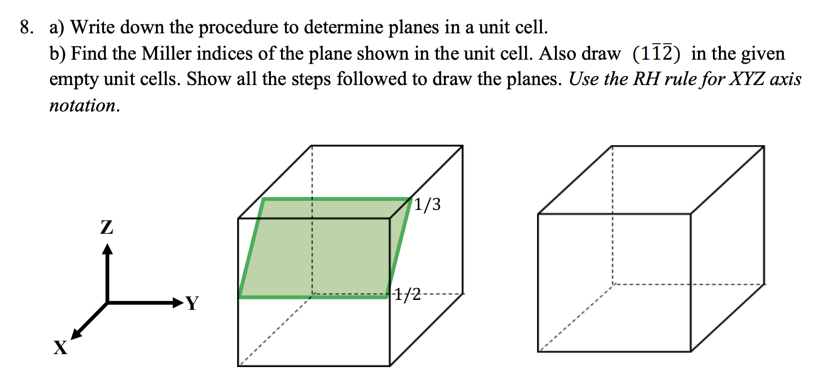 Solved 8. a) Write down the procedure to determine planes in | Chegg.com