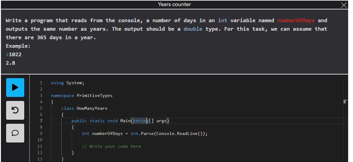 Solved Years counter Use c#, Use the same system, | Chegg.com