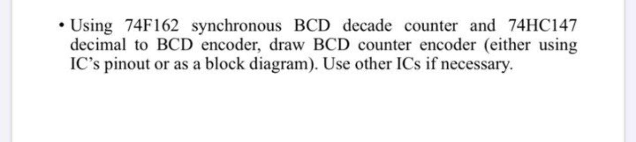 Solved • Using 74F162 synchronous BCD decade counter and | Chegg.com