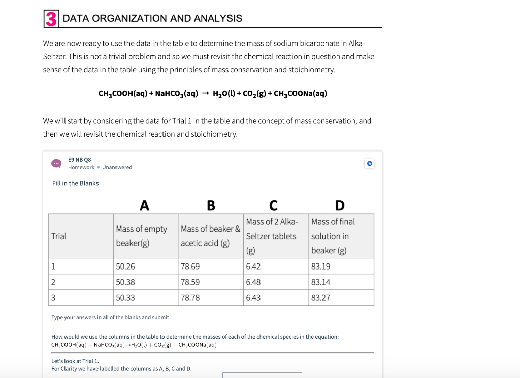 Solved 13 DATA ORGANIZATION AND ANALYSIS We are now ready to | Chegg.com
