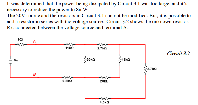 Solved C1. Calculate the appropriate resistor value for Rx | Chegg.com