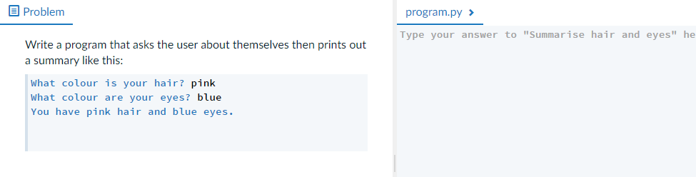 Solved Problem program.py > Type your answer to "Summarise | Chegg.com