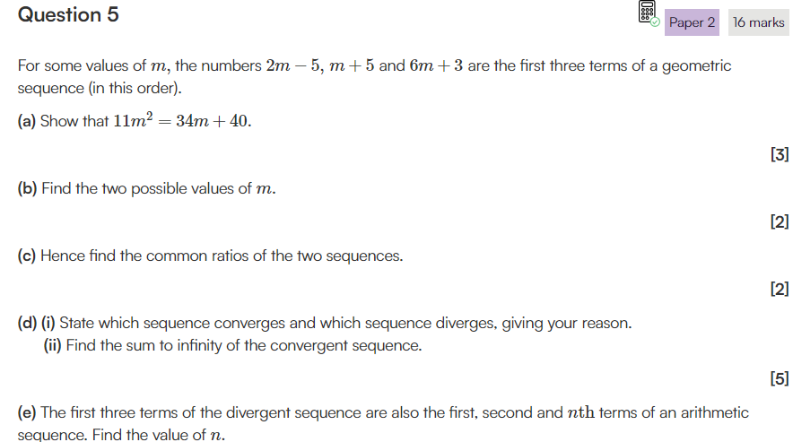 Solved For some values of m, the numbers 2m−5,m+5 and 6m+3 | Chegg.com