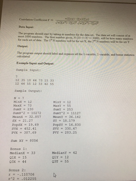 Solved Csc 1060 Programming Assignment 4 Statistics Problem 