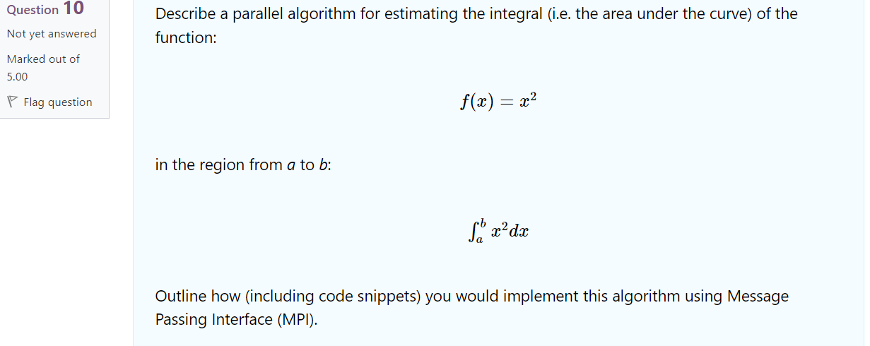 Describe a parallel algorithm for estimating the | Chegg.com