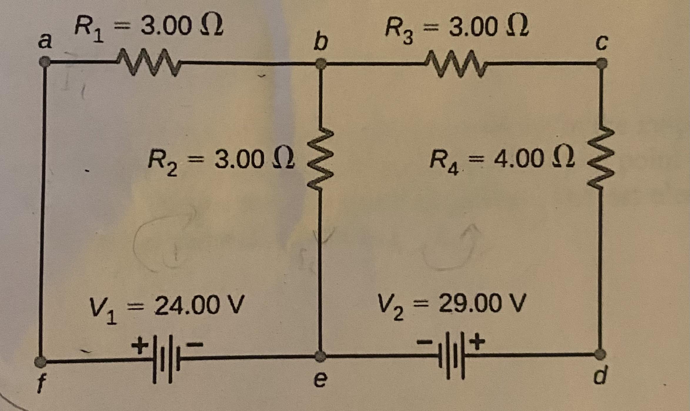 Solved For the following circuit:Find the currents through | Chegg.com