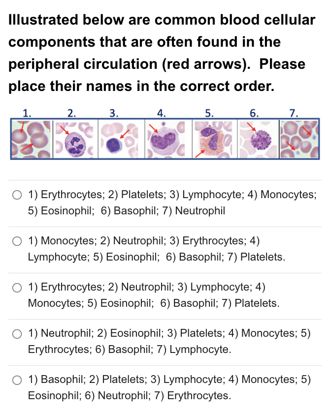 Solved Illustrated below are common blood cellular | Chegg.com