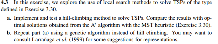 Solved 3.30 The traveling salesperson problem (TSP) can be | Chegg.com