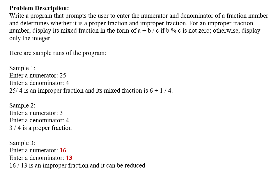 Solved Problem Description Write A Program That Prompts The 