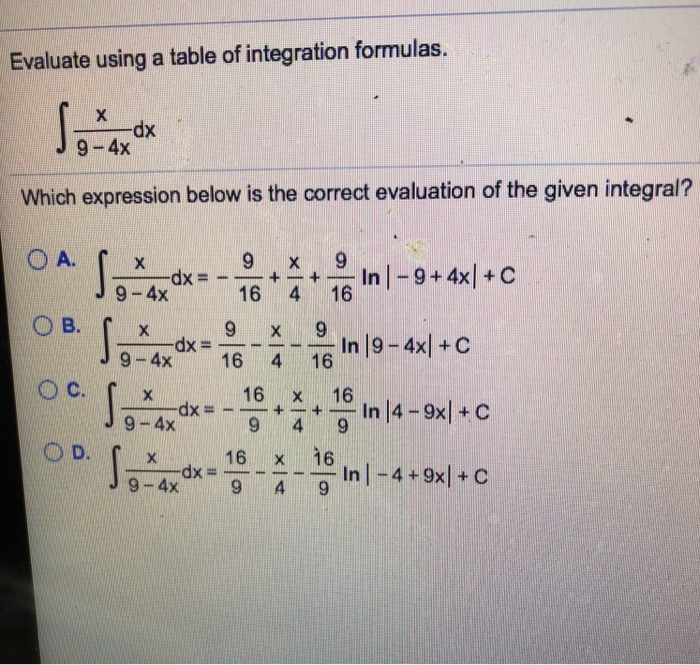 Solved Evaluate using a table of integration formulas. J | Chegg.com