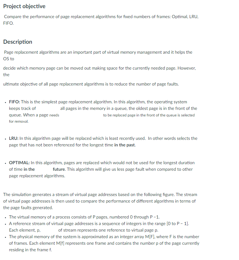 Solved Project objective Compare the performance of page | Chegg.com