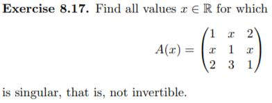 Solved Exercise 8.17. Find all values r E R for which 1 A(z) | Chegg.com