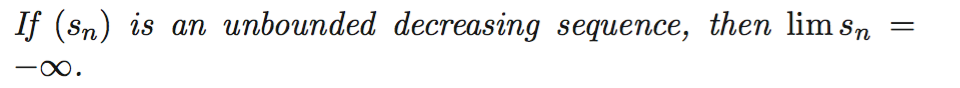 Solved If (Sn) is an unbounded decreasing sequence, then lim | Chegg.com