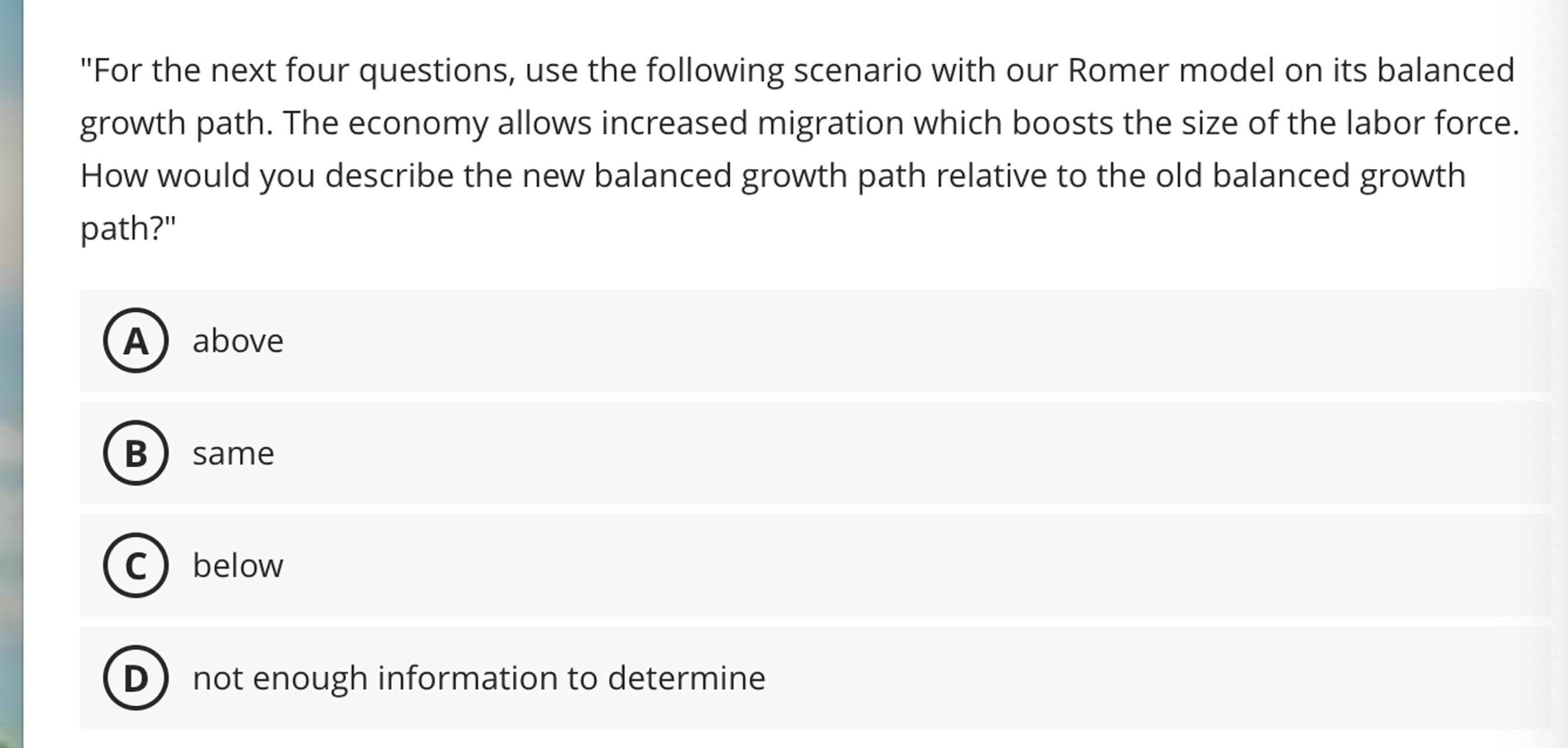 Solved "For the next four questions, use the following | Chegg.com