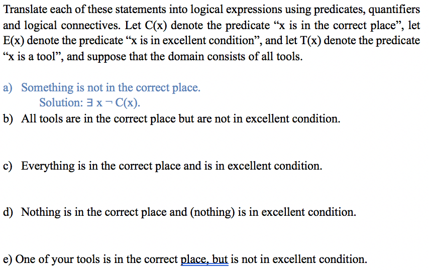 Solved Translate each of these statements into logical | Chegg.com