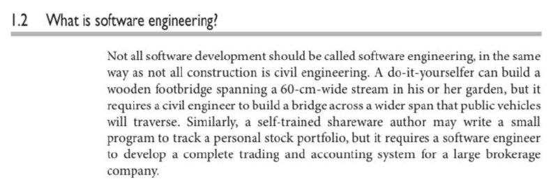 Solved 1.2 What is software engineering? Not all software | Chegg.com