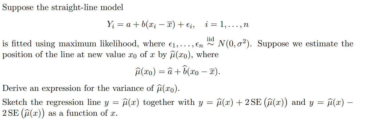 Solved Suppose the straight-line model | Chegg.com