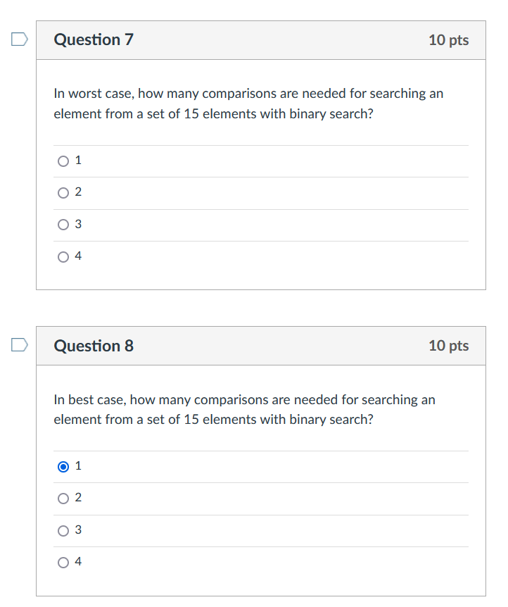 Solved In worst case, how many comparisons are needed for | Chegg.com