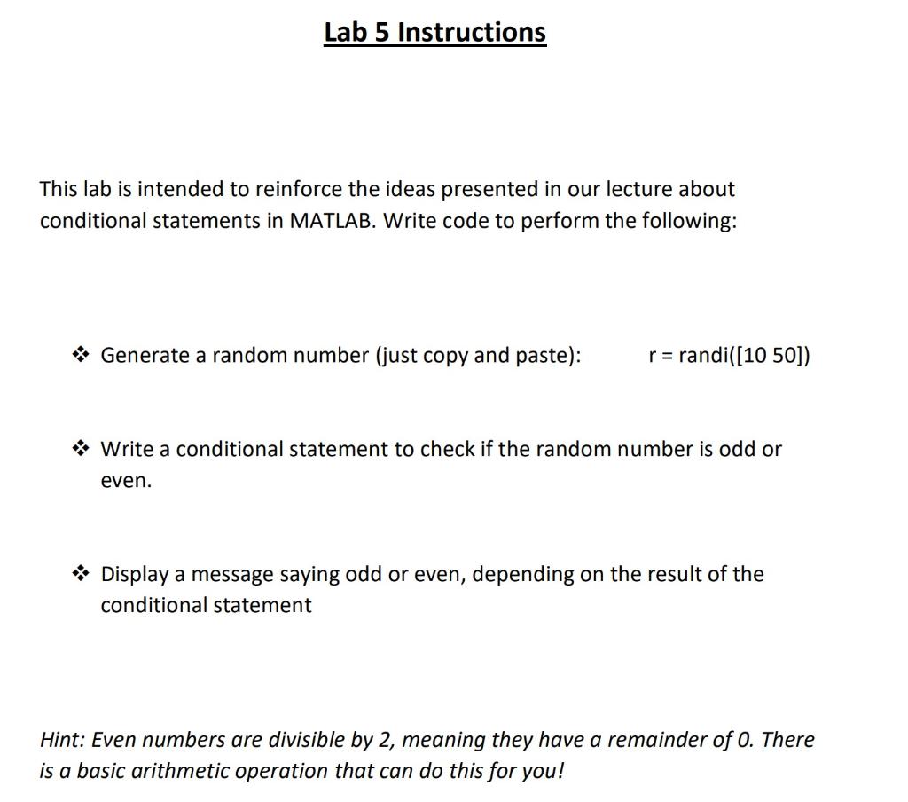 Solved This lab is intended to reinforce the ideas presented | Chegg.com
