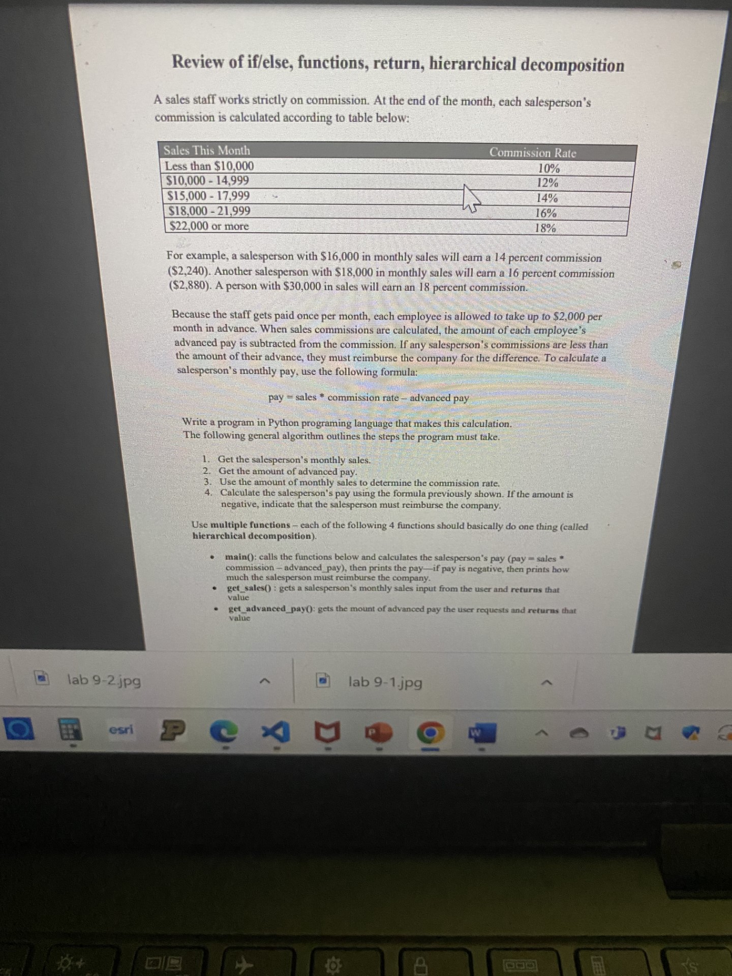 Solved Review of if/else, functions, return, hierarchical | Chegg.com