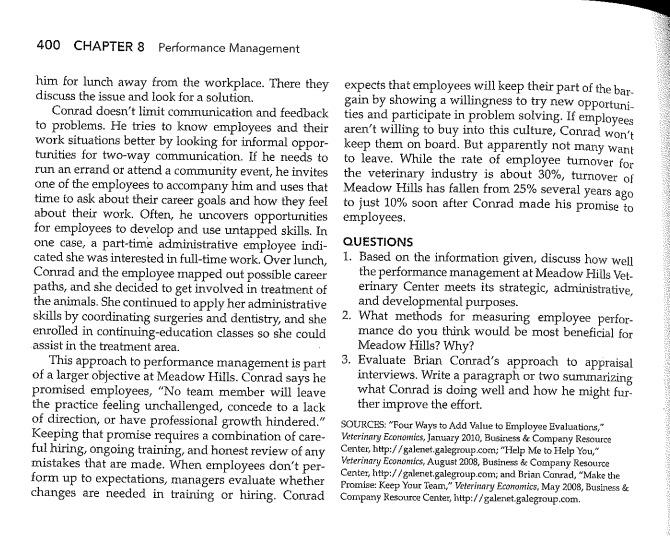 Solved CHAPTER & Performance Management 3 goal setting). | Chegg.com