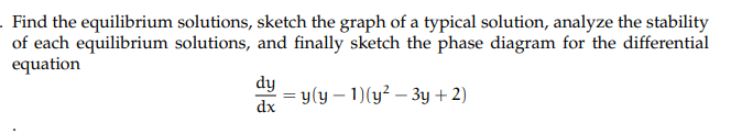 Solved Find the equilibrium solutions, sketch the graph of a | Chegg.com