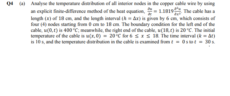 Solved (a) Analyse the temperature distribution of all | Chegg.com