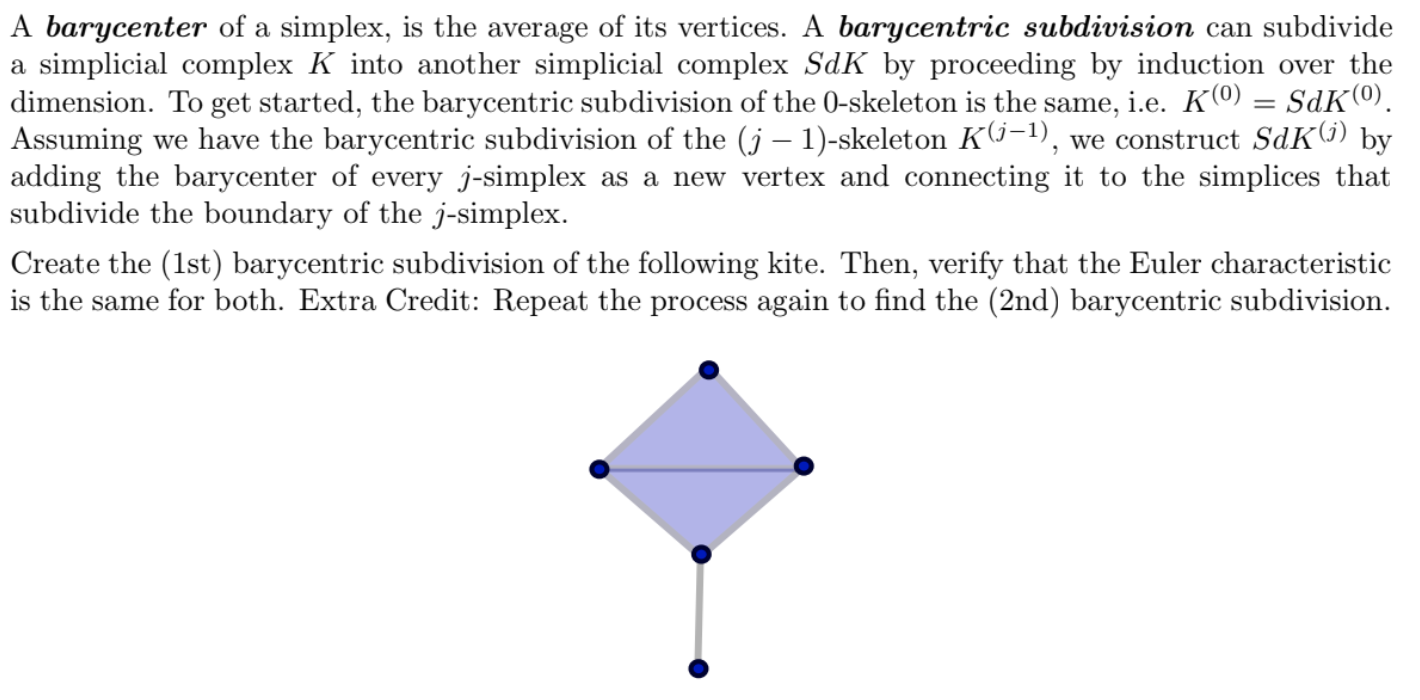 A barycenter of a simplex, is the average of its | Chegg.com