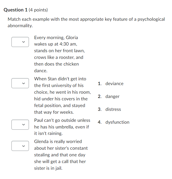 Solved Match each example with the most appropriate key | Chegg.com