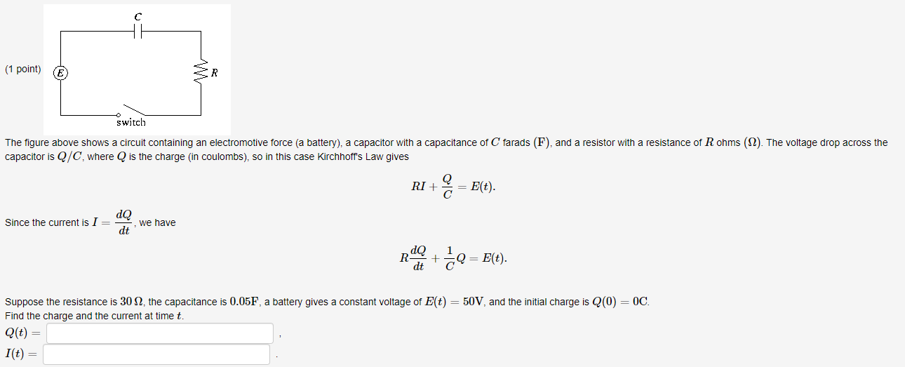 Solved (1 point) R switch The figure above shows a circuit | Chegg.com