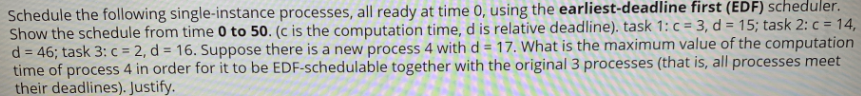 Solved Schedule the following single-instance processes, all | Chegg.com