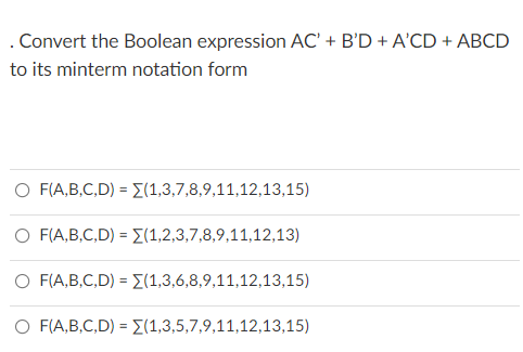 Solved Convert the expression below to standard POS form F= | Chegg.com