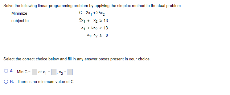 Solved Solve the following linear programming problem by | Chegg.com