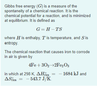Solved Gibbs free energy (G) is a measure of the spontaneity | Chegg.com
