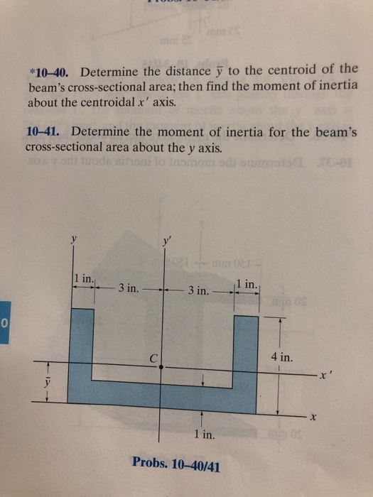 Solved *10-40. Determine the distance y to the centroid of | Chegg.com