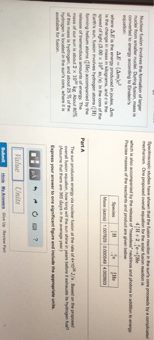 Solved Nuclear fusion involves the formation of larger | Chegg.com