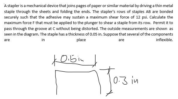 Solved A stapler is a mechanical device that joins pages of | Chegg.com