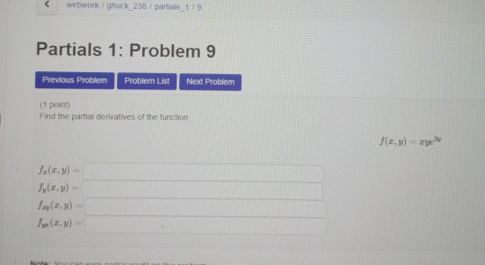 Solved Partials 1: Problem 7 Previous Problem Problem List | Chegg.com