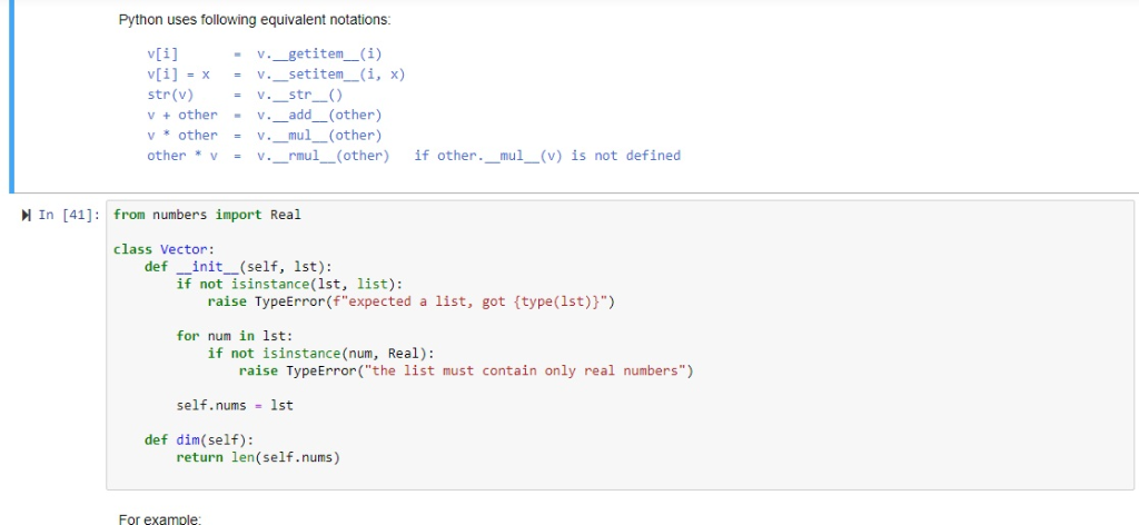 Solved Question 2: Defining Vectors (7 points) Define class | Chegg.com