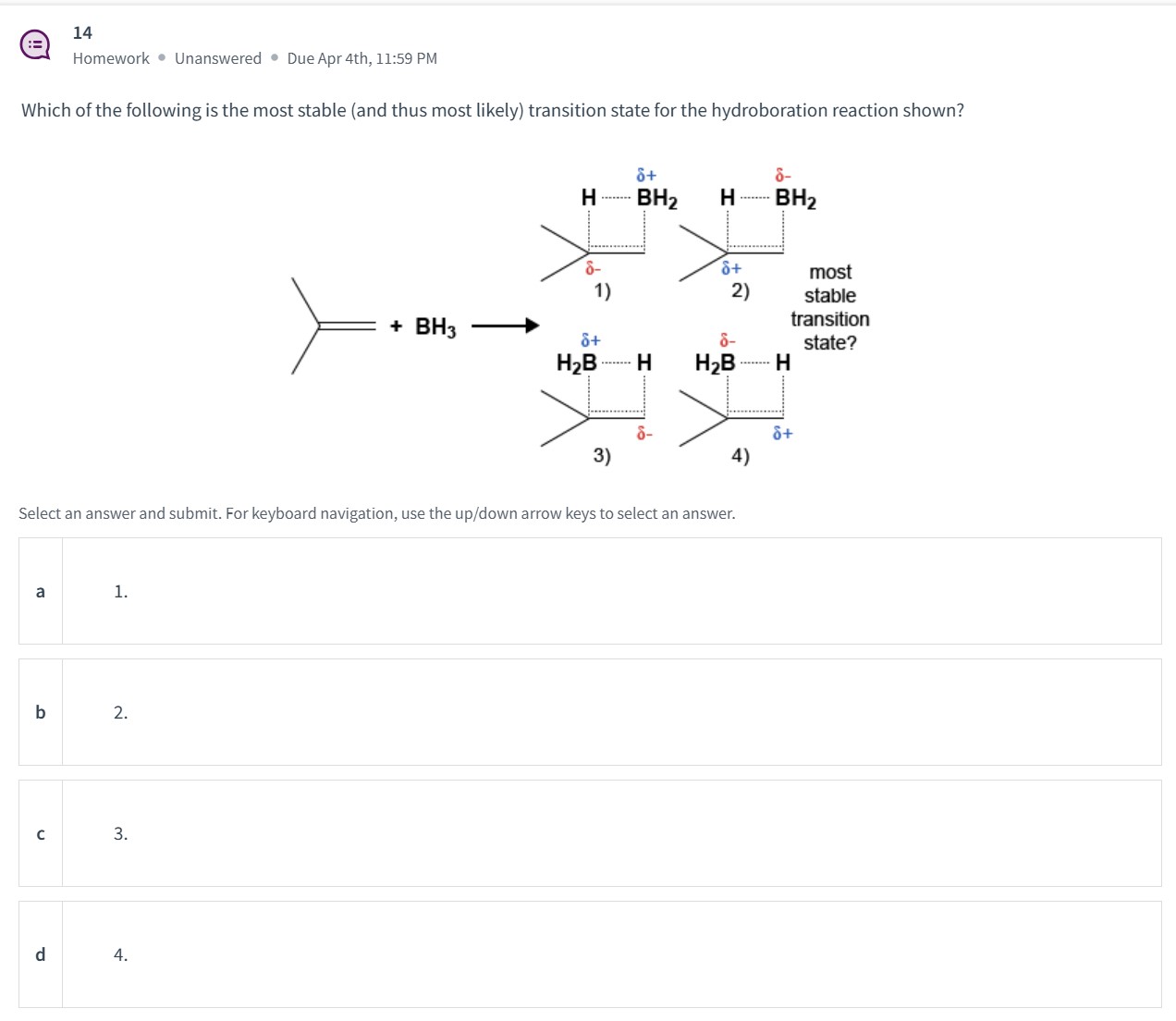 Solved Select an answer and submit. For keyboard navigation, | Chegg.com