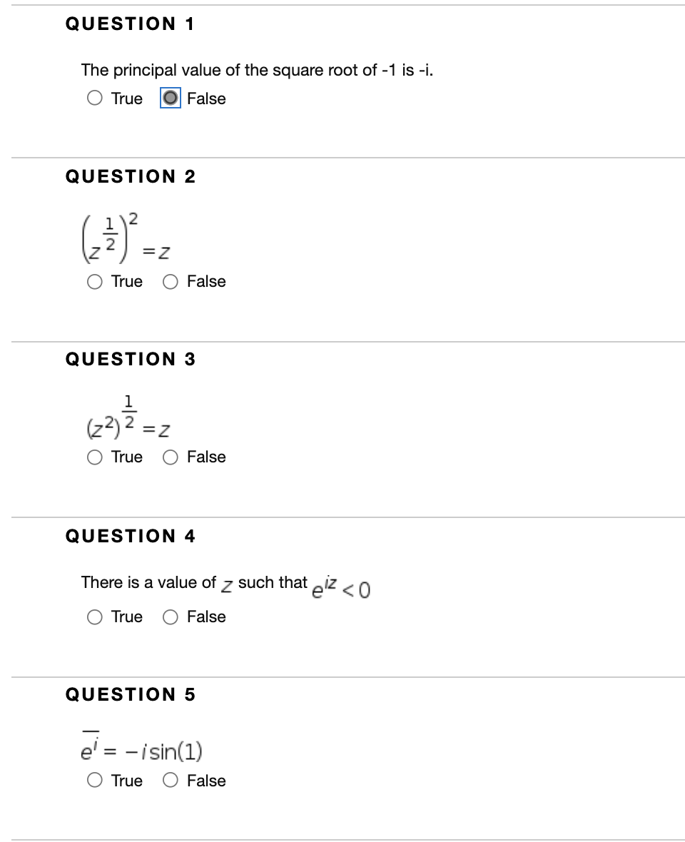 Solved QUESTION 1 The principal value of the square root of | Chegg.com