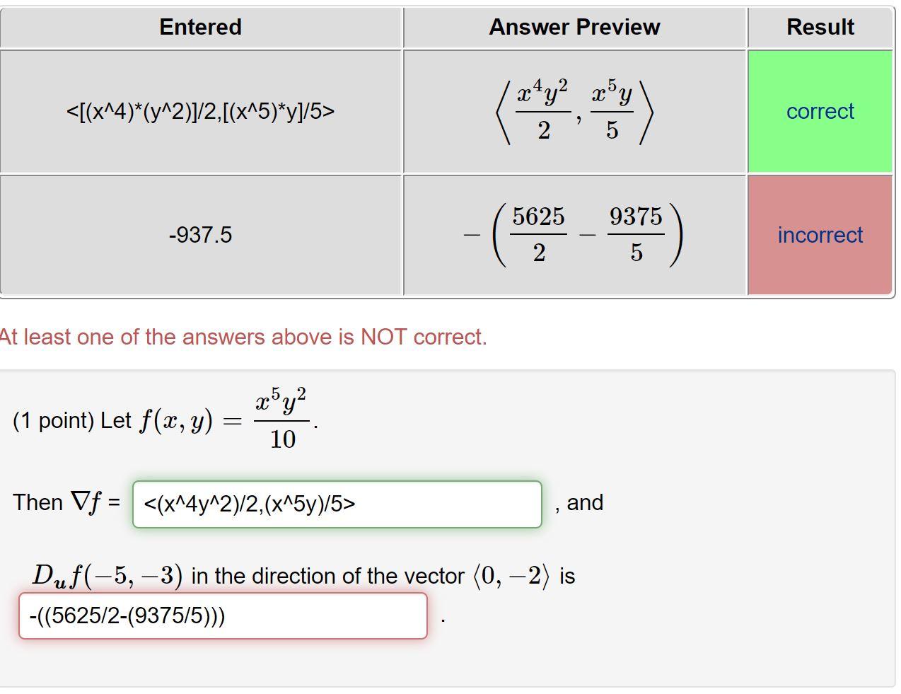 Solved Entered Answer Preview Result | Chegg.com